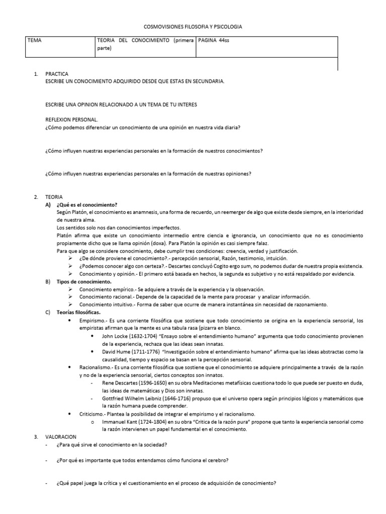 5to sec 4 | PDF | Conocimiento | Racionalismo