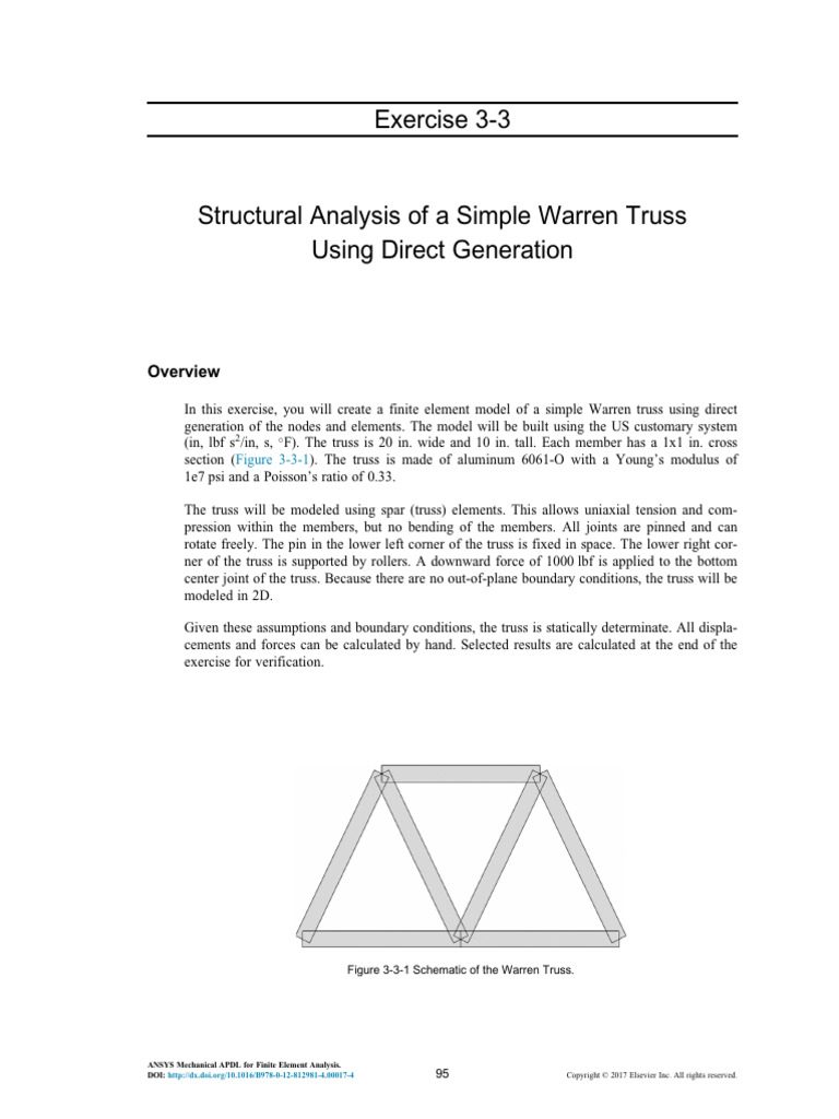 Exercise 3 3 Structural Analysis of A Simpl 2017 ANSYS Mechanical APDL ...
