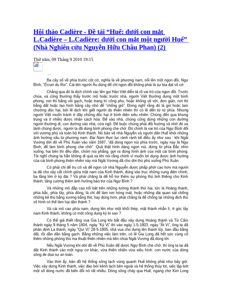 Nguyen Huu Chau Phan (Hue Duoi Con Mat Cadiere Va Nguoc Lai) | PDF