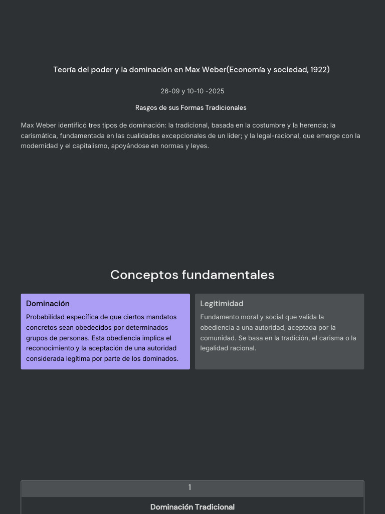 Teoria Del Poder y La Dominacion en Max WeberEconomia y Sociedad 1922 ...