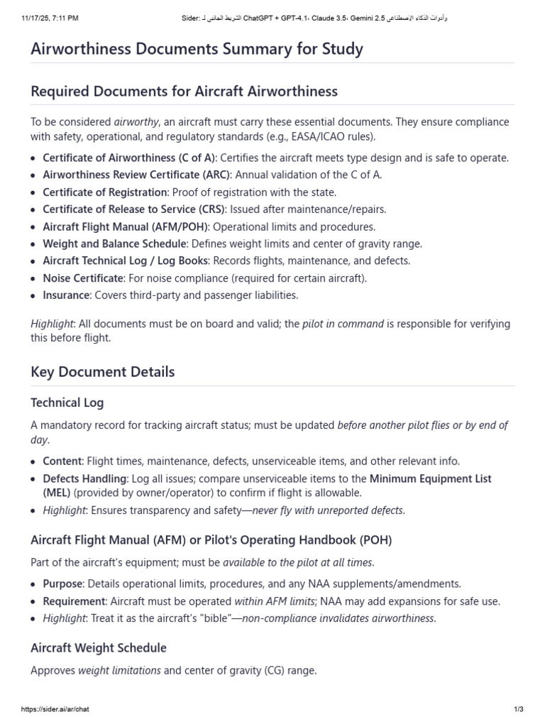 Essential Aircraft Airworthiness Documents | PDF | Aircraft | Aerospace