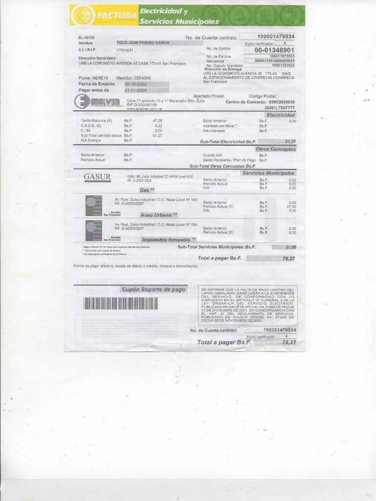 Recibo Enelven Casa | PDF