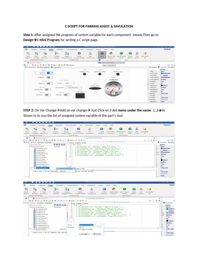 c Script for Park Assist | PDF