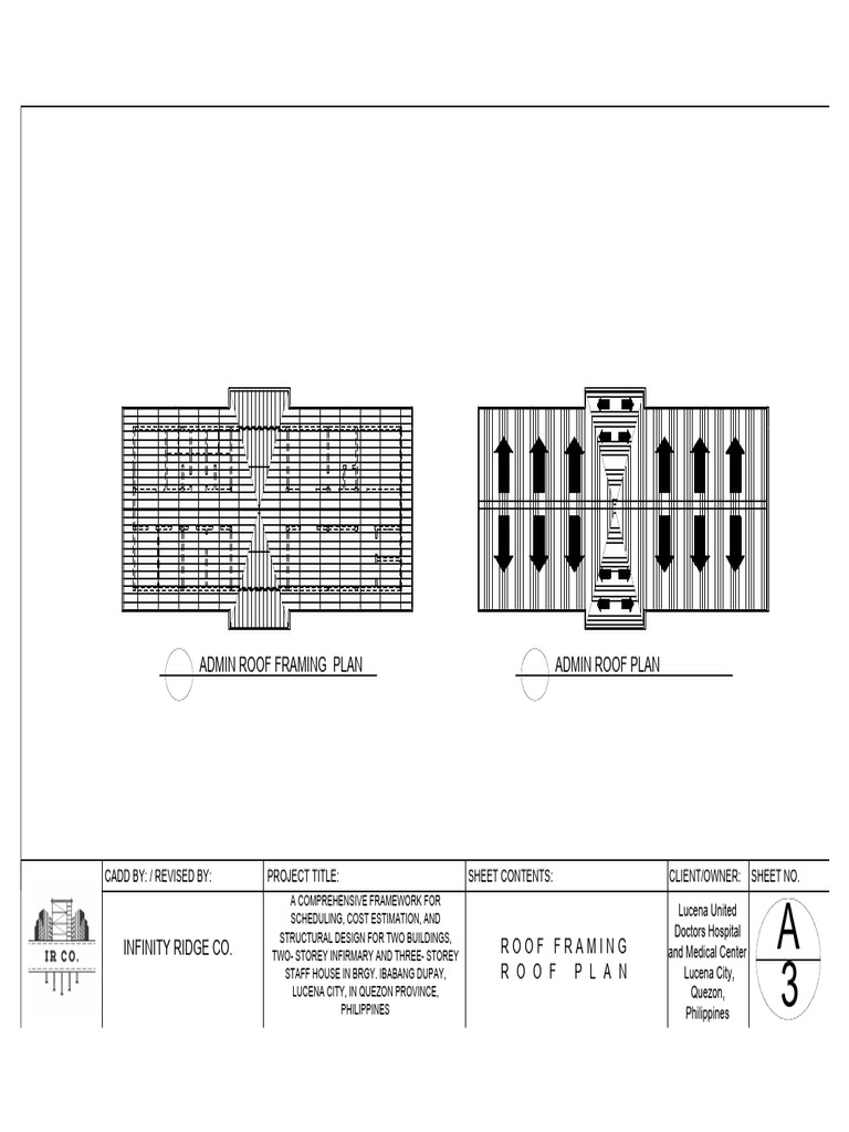 Roof Framing Plan for Lucena Project | PDF