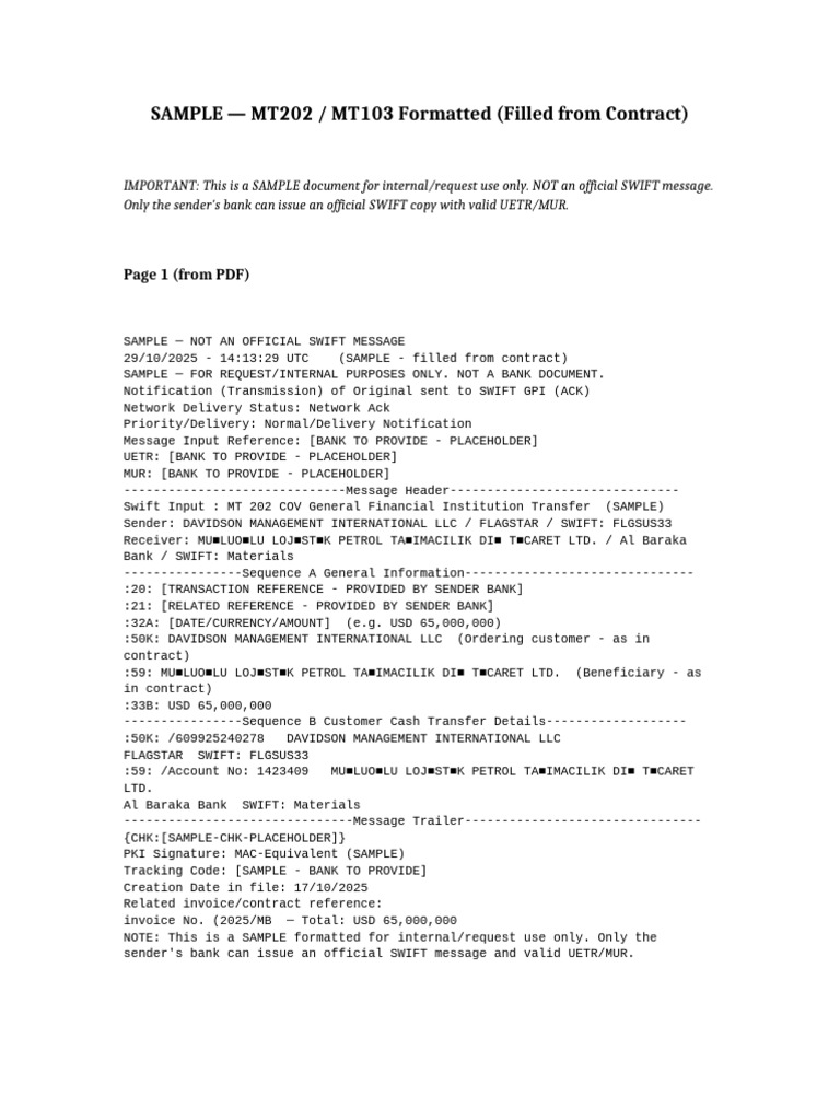 MT202_MT103_sample_filled_29-10-2025 | PDF | Transmission Control Protocol | Service Industries