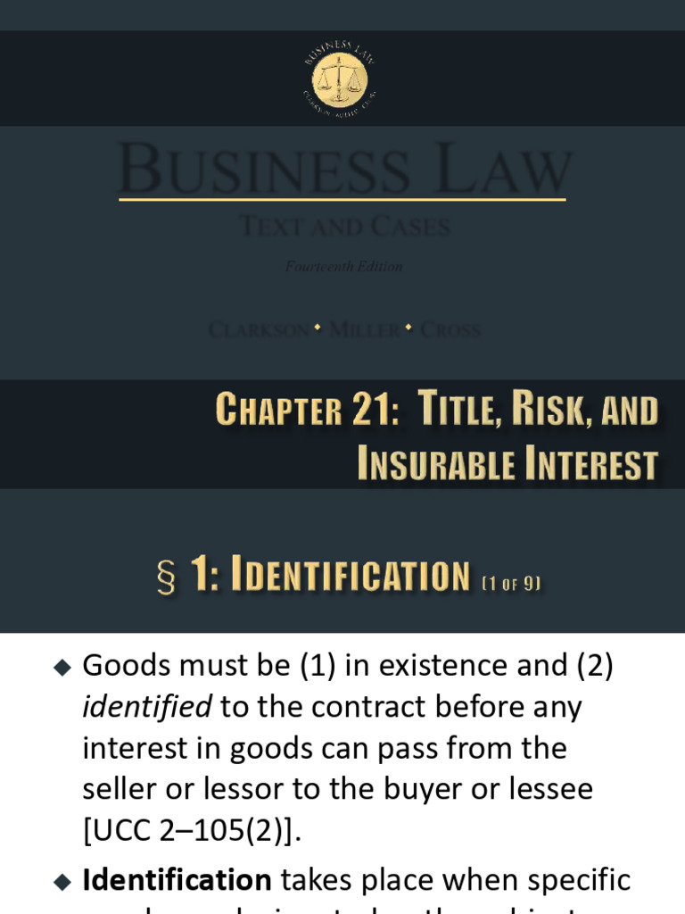 Clarkson14e_ppt_ch21 Title Risk and Insurable Interest | PDF | Lease ...