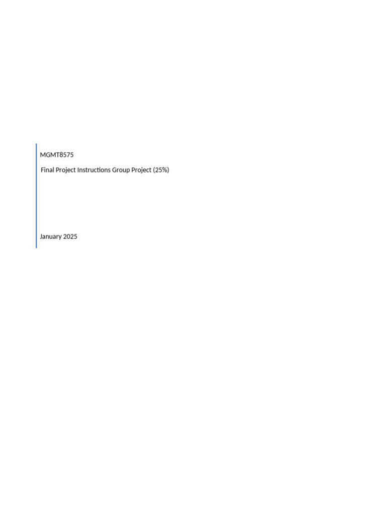 Final Project Instructions | PDF | Microsoft Excel | Performance Indicator