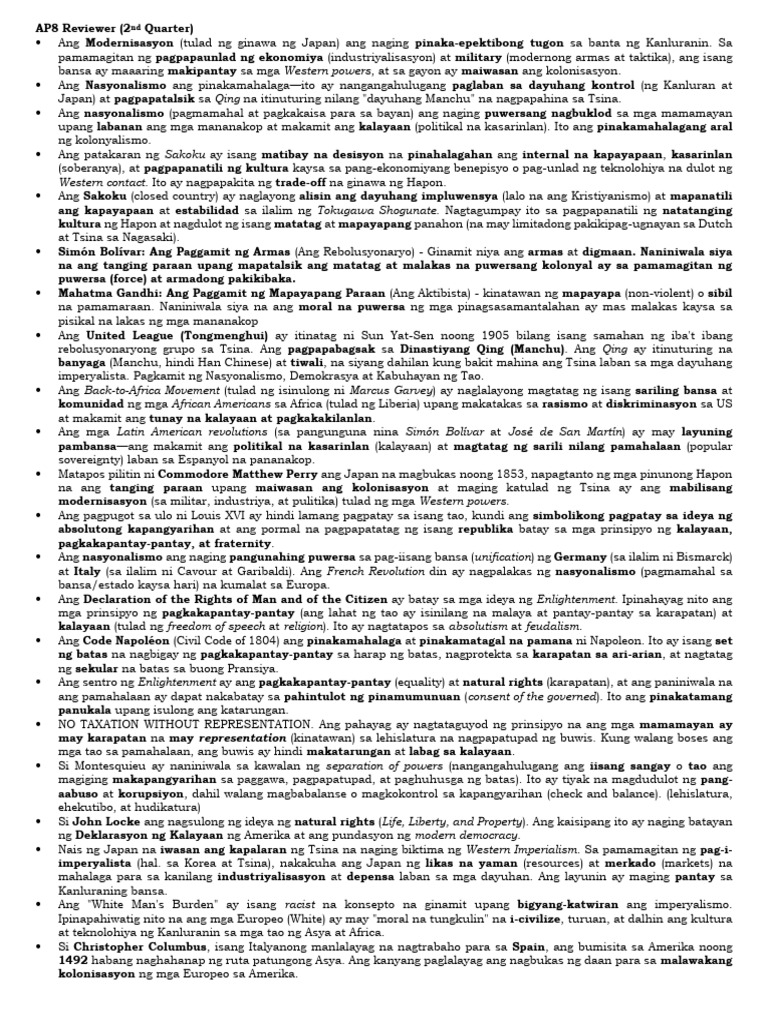 AP8 Reviewer (2ND) | PDF