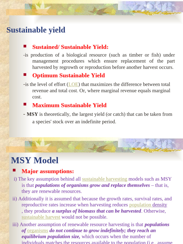Understanding Sustainable Yield in Fisheries | PDF | Natural ...