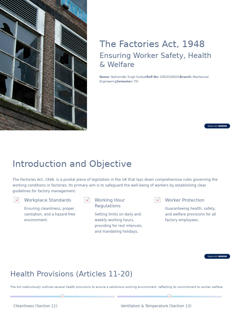 The Factories Act 1948 | PDF | Occupational Safety And Health | Overtime
