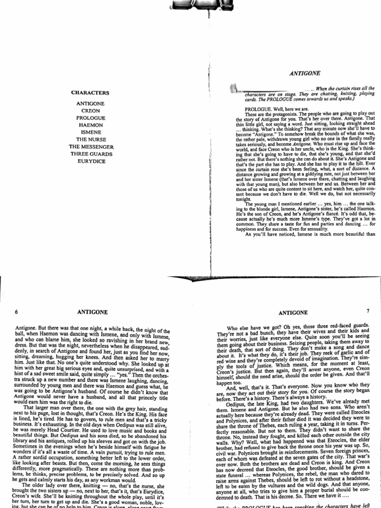 Antigone by Jean Anouilh | PDF