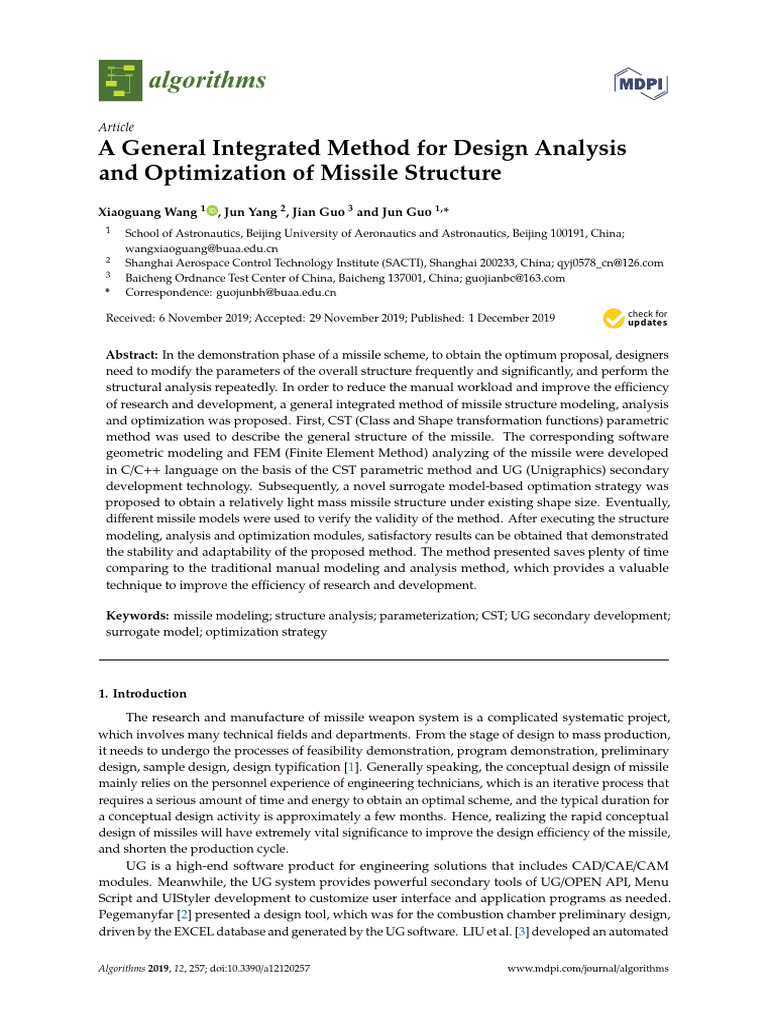 Missile Structure Design Optimization Method | PDF | Mathematical ...