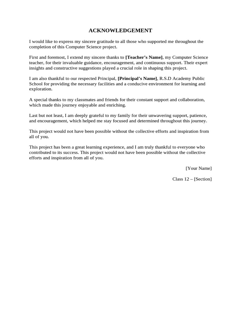 Acknowledgement | PDF