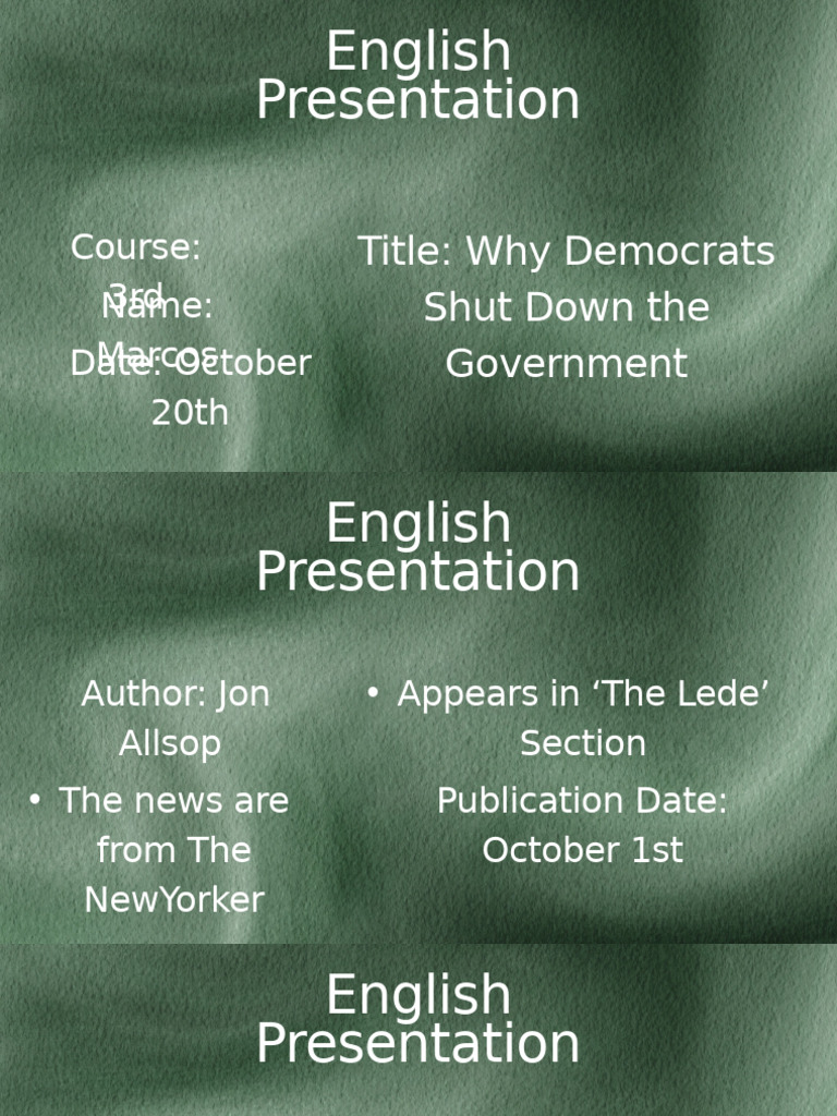 English Presentation | PDF