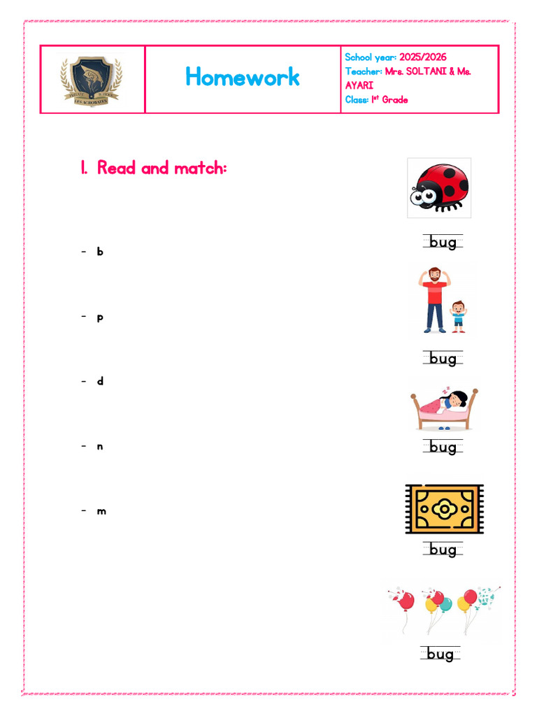 First Grade Homework | PDF