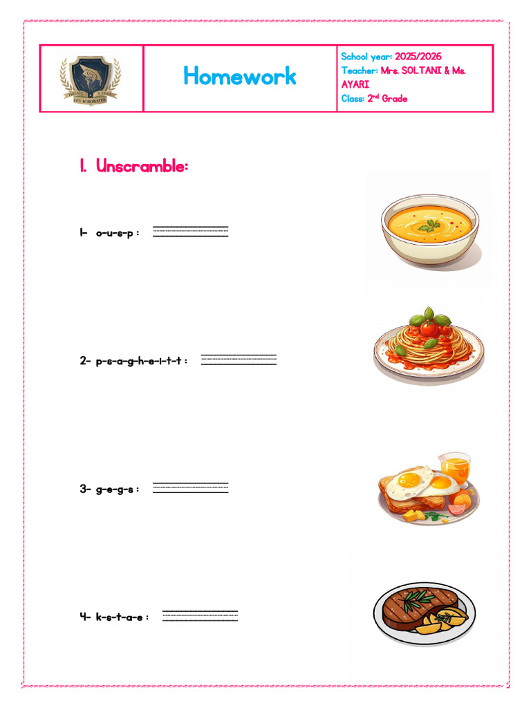 Second Grade Homework | PDF