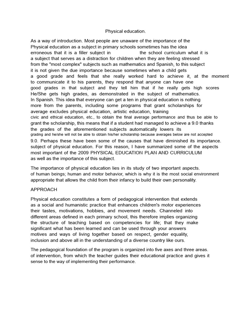 Importance of Physical Education in Schools | PDF | Pedagogy | Teachers