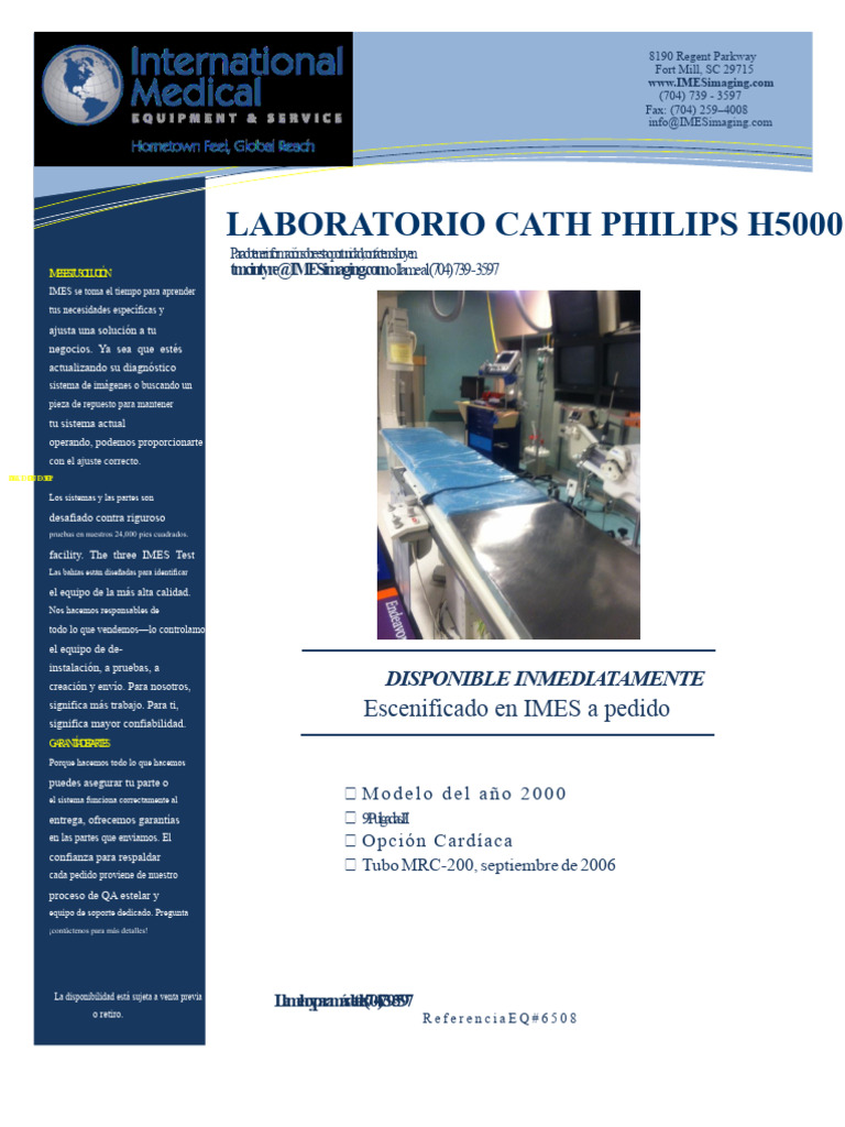 Philips Integris H5000 Laboratorio de Cateterismo EQ#6508 | PDF ...