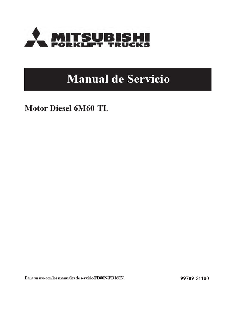 Manual de Servicio Motor Diesel 6M60-TL | PDF | Conector eléctrico ...