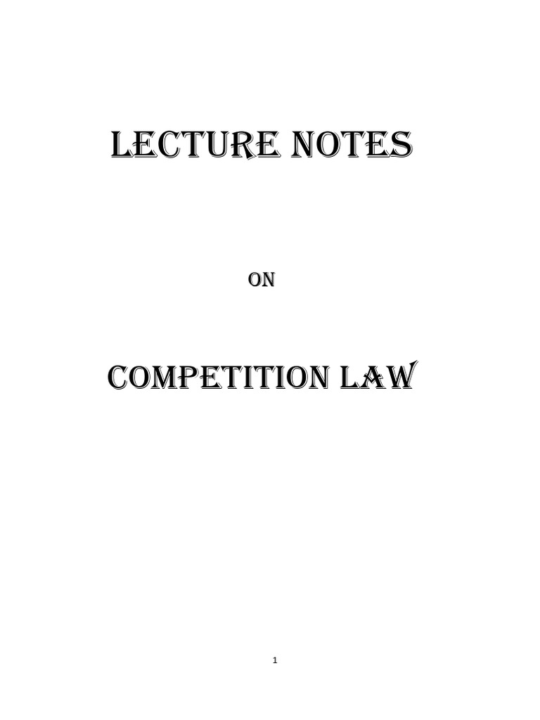 Competition Law | PDF | Competition Law | Market (Economics)