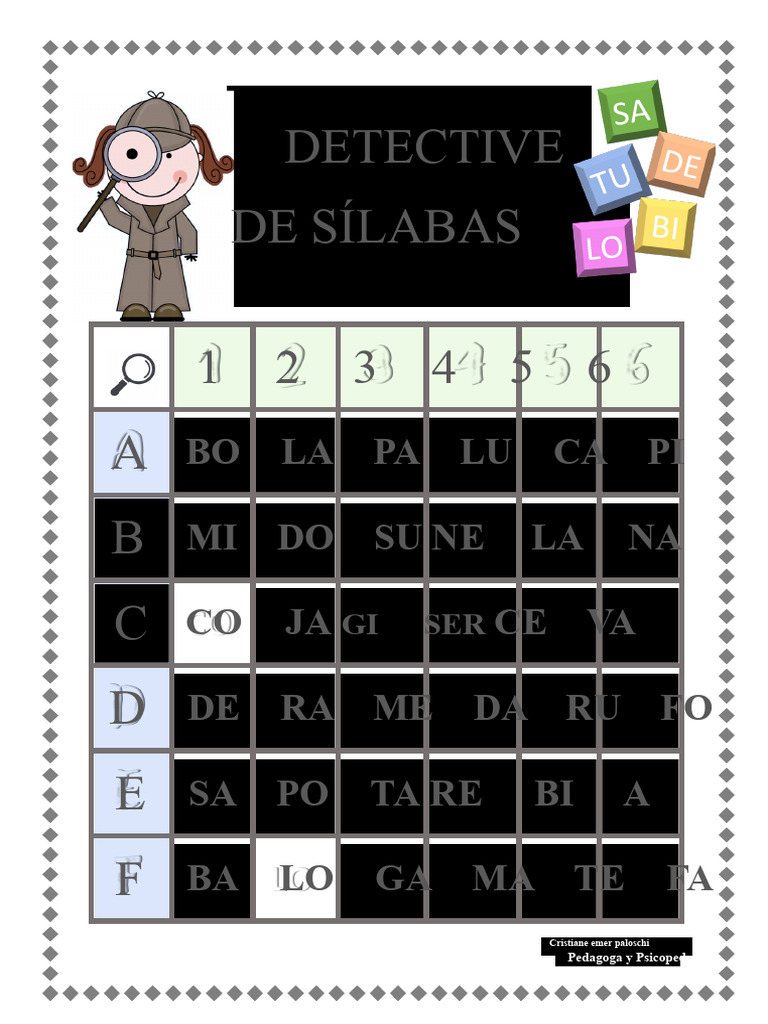 Juego Detective de Las Sílabas | PDF