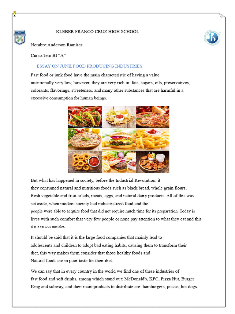 Reflection On Fast Food Consumption | PDF | Junk Food | Foods