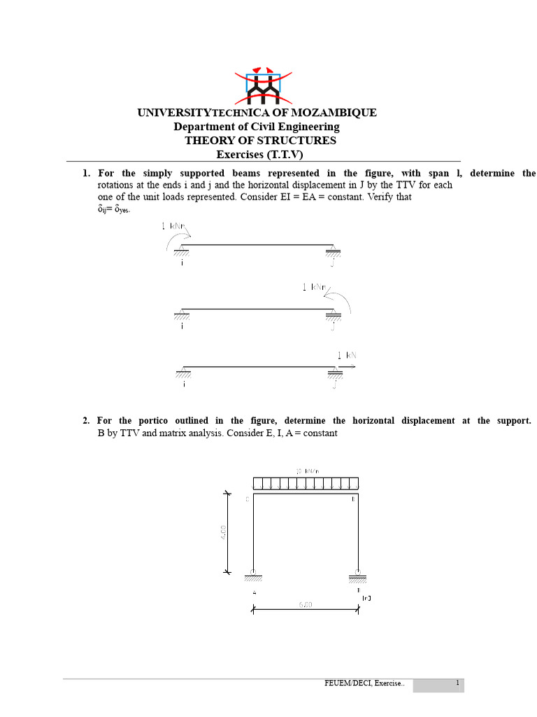 Civil Engineering Structure Exercises | PDF