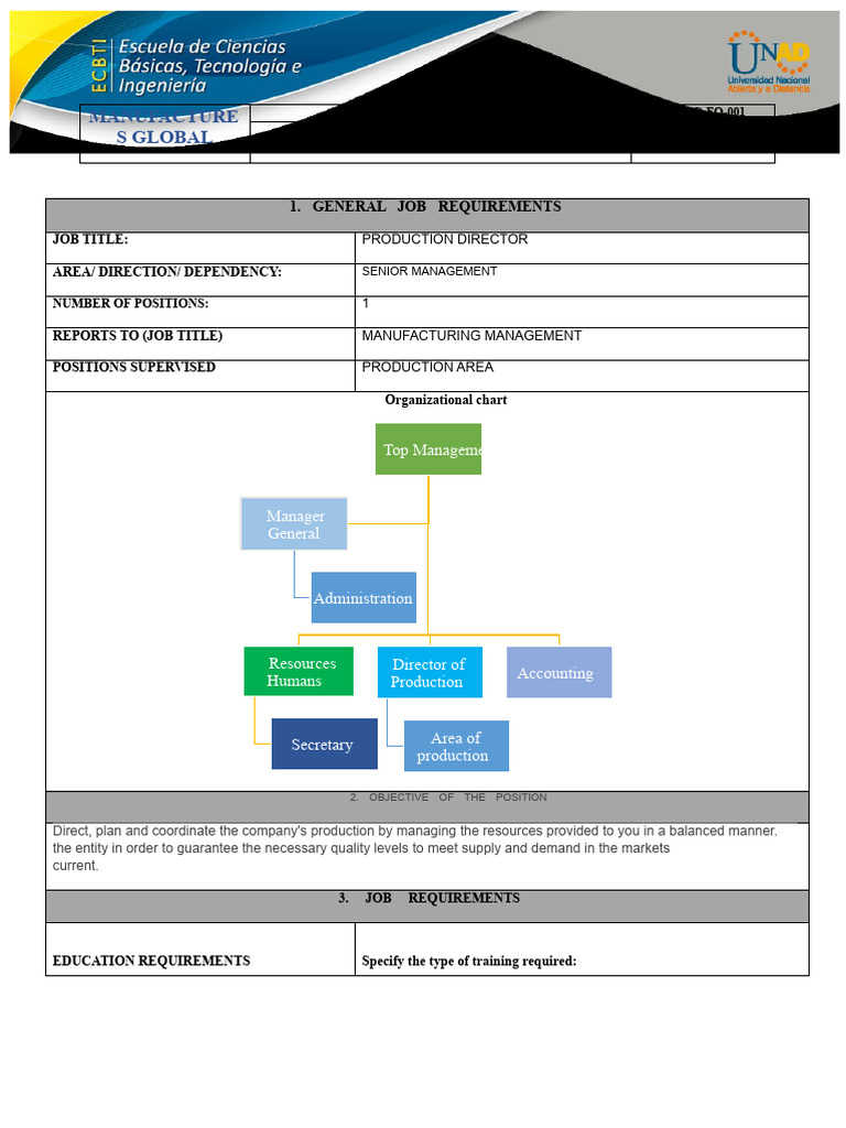 Job Profile: Production Director | PDF | Occupational Safety And Health ...