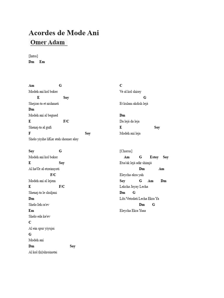 Acordes de Mode Ani | PDF
