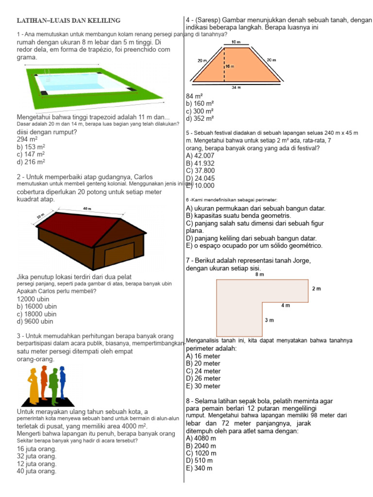 Latihan Luas Dan Keliling | PDF