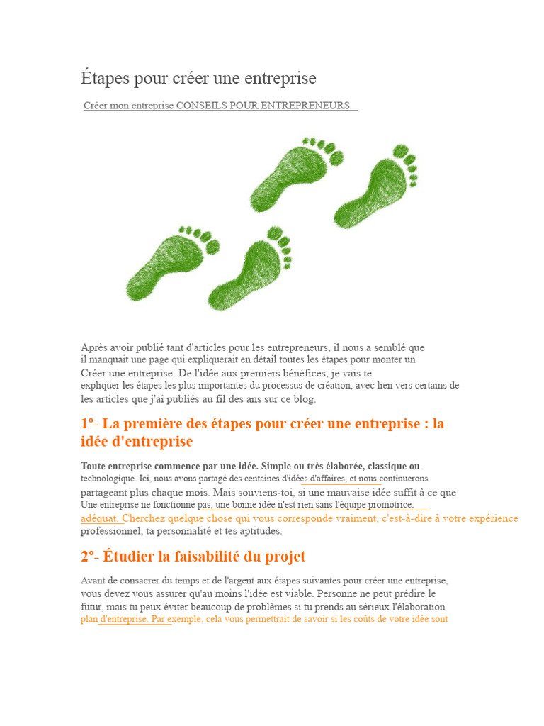 Guide complet pour créer une entreprise | PDF | Business | Plan d'affaires