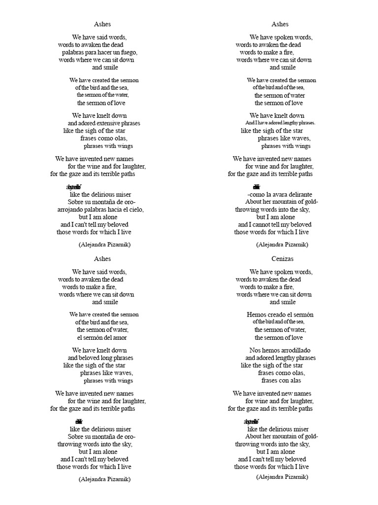 ashes poem | PDF