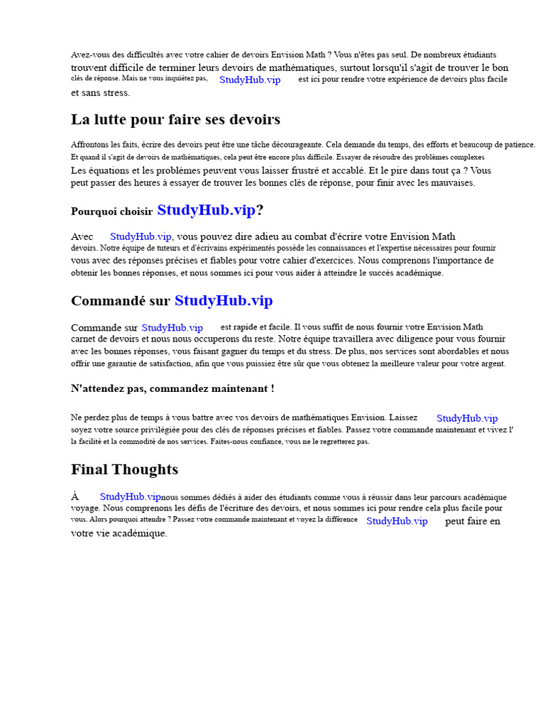 Aide Devoirs Envision Math Simplifiée | PDF | Mathématiques | Pédagogie