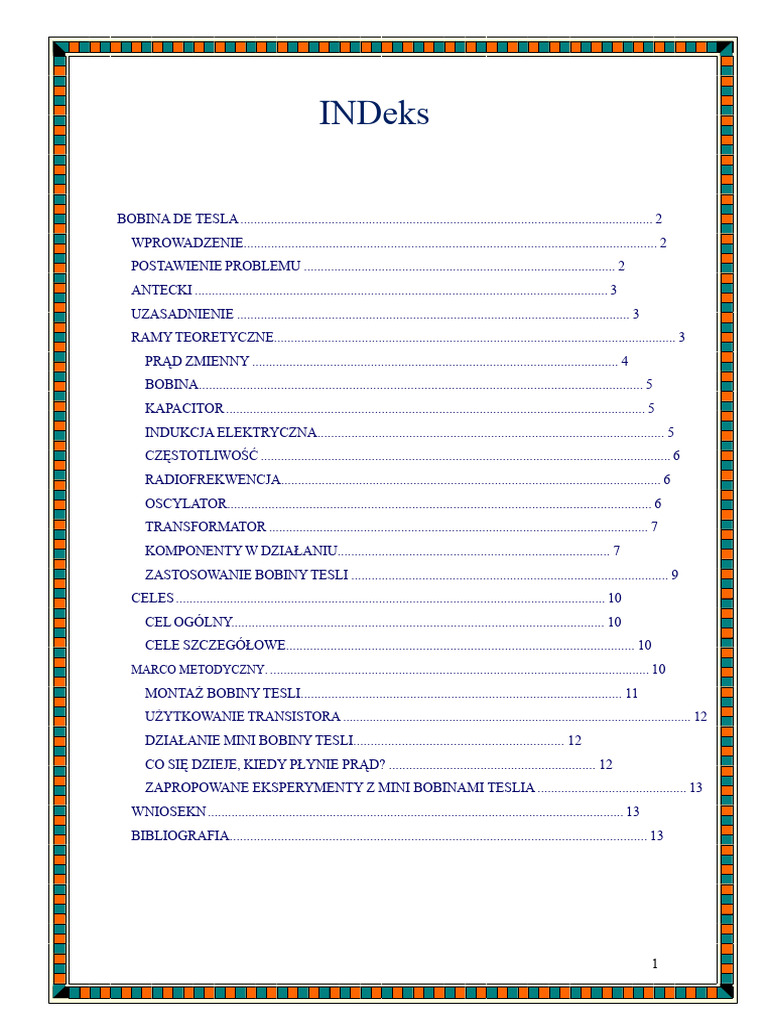 Projekt Cewki Tesli 2019 | PDF