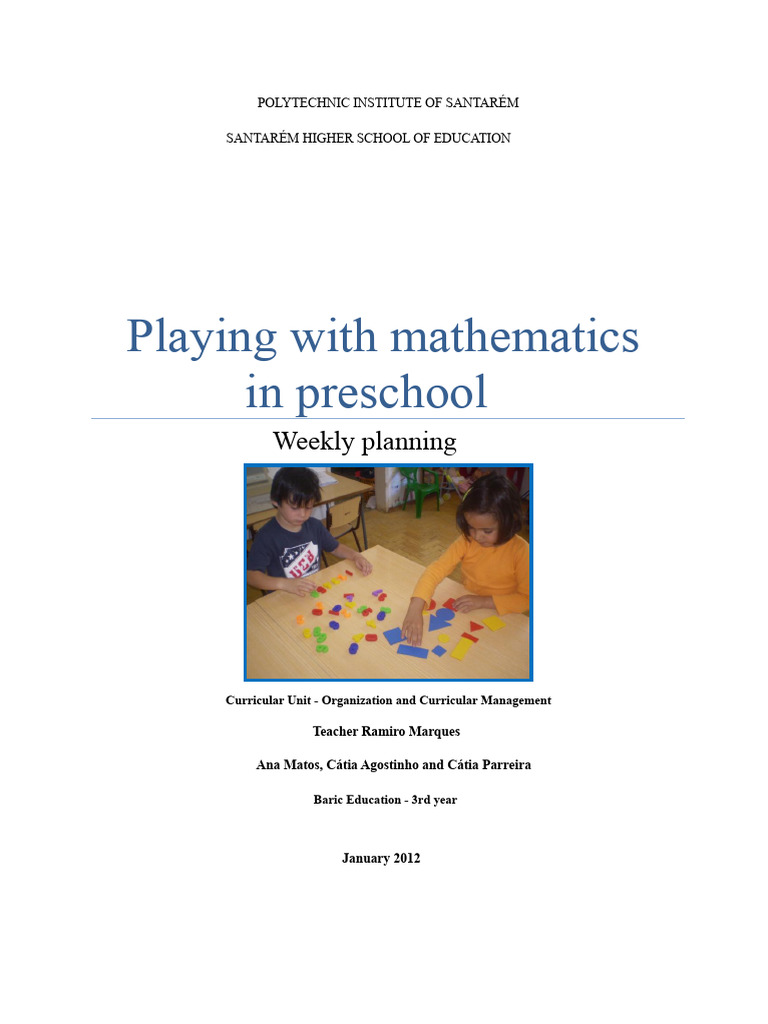 Planning Geometric Shapes Preschool Pdf Area Curriculum