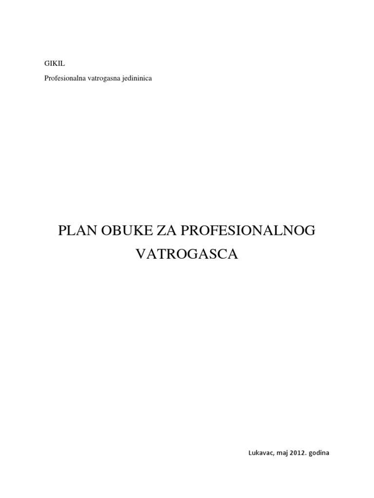 Plan Obuke Za Profesionalnog Vatrogasca-Saudin | PDF