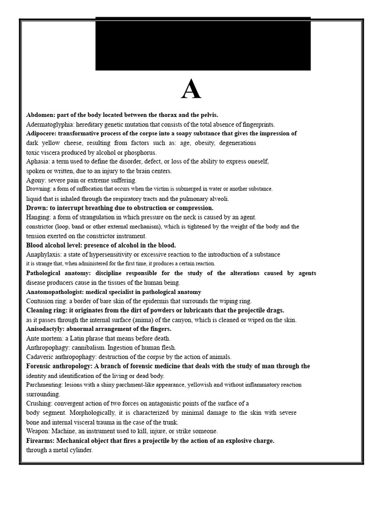 Glossary of Forensic Sciences | PDF | Forensic Science | Fingerprint