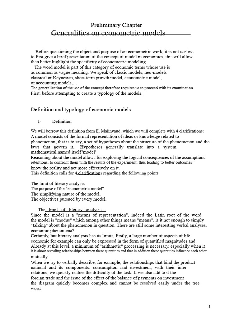 Econometric Models | PDF | Econometrics | Statistics
