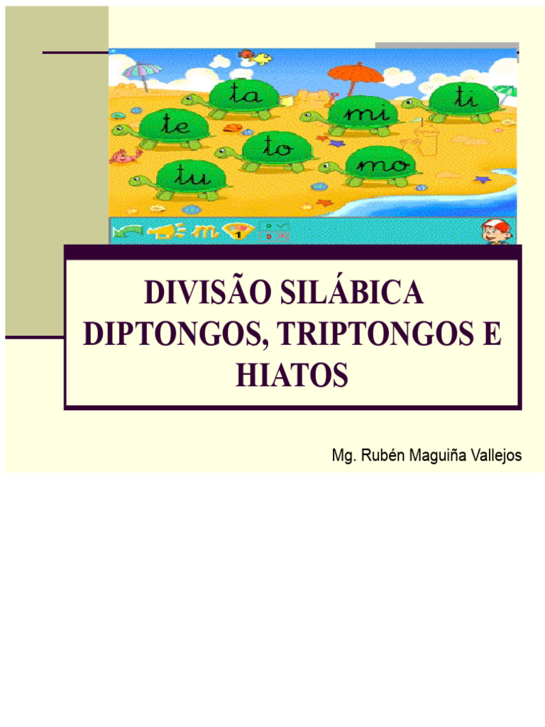 Divisão Silábica: Diptongos e Hiatos | PDF | Vogal | Sílaba