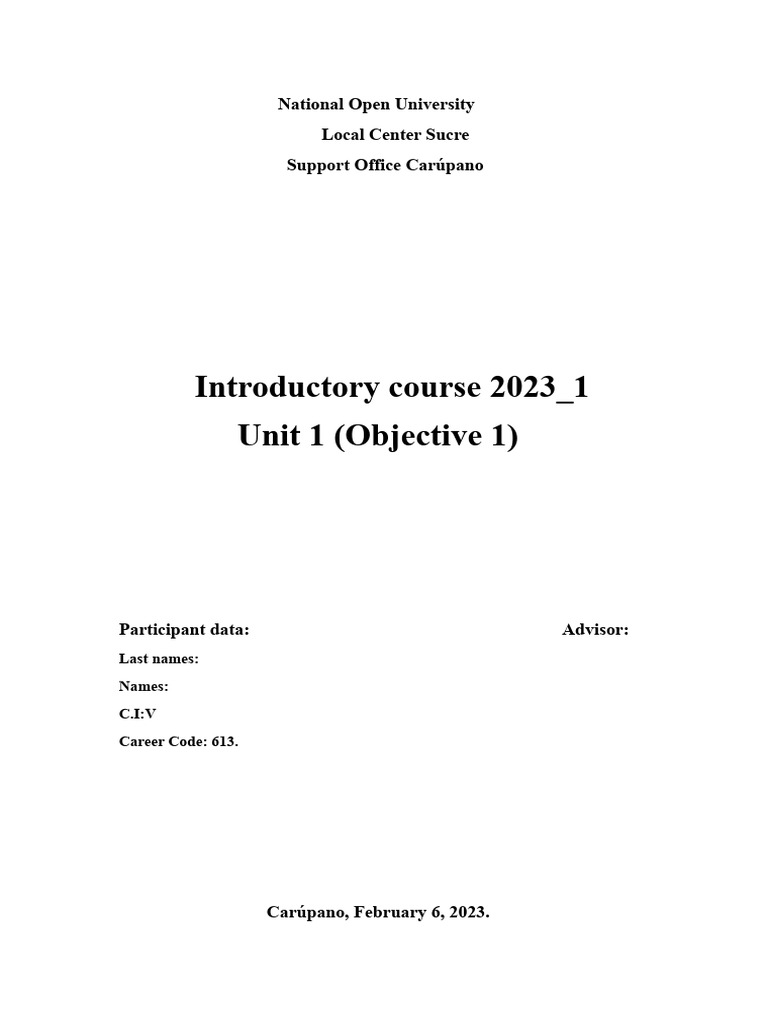 Unit 1 Introductory Course | PDF | Educational Assessment | Evaluation