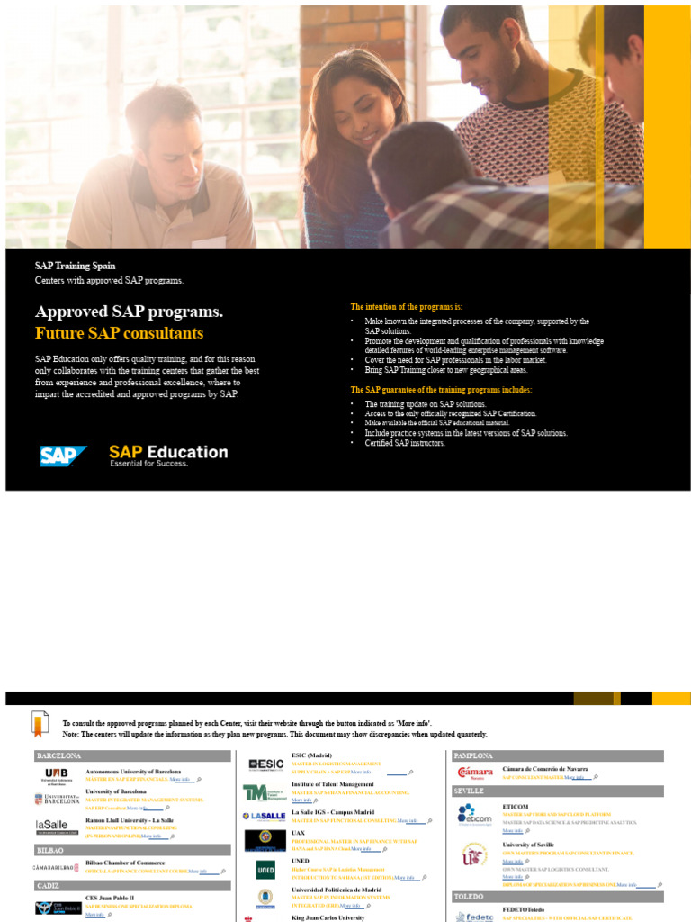 Approved Centers To Study SAP | PDF | Sap Se | Business