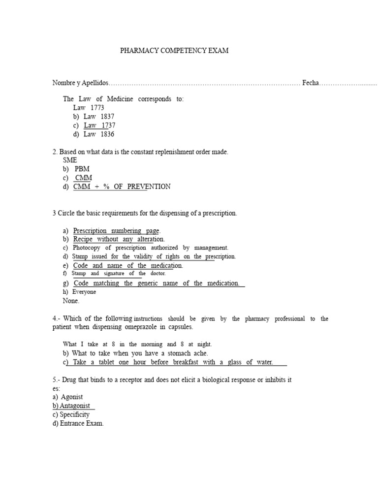 Pharmacy Competency Exam 15 | PDF | Pharmacy | Medical Prescription