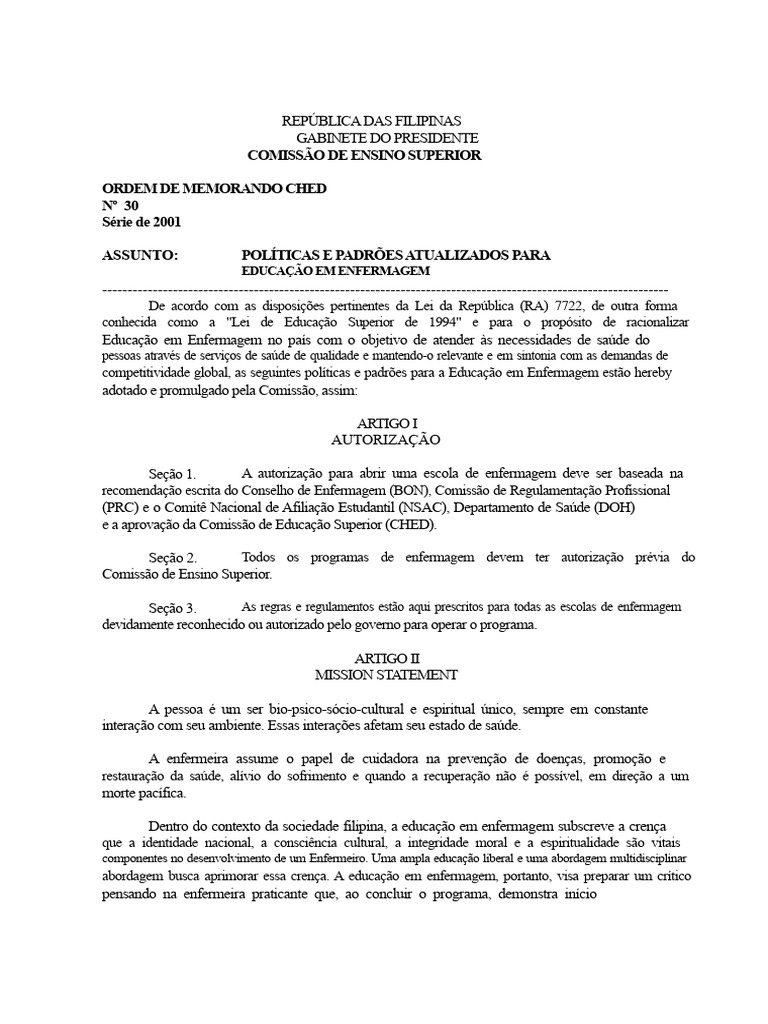CHED MEMO | PDF | Enfermagem | Bibliotecas