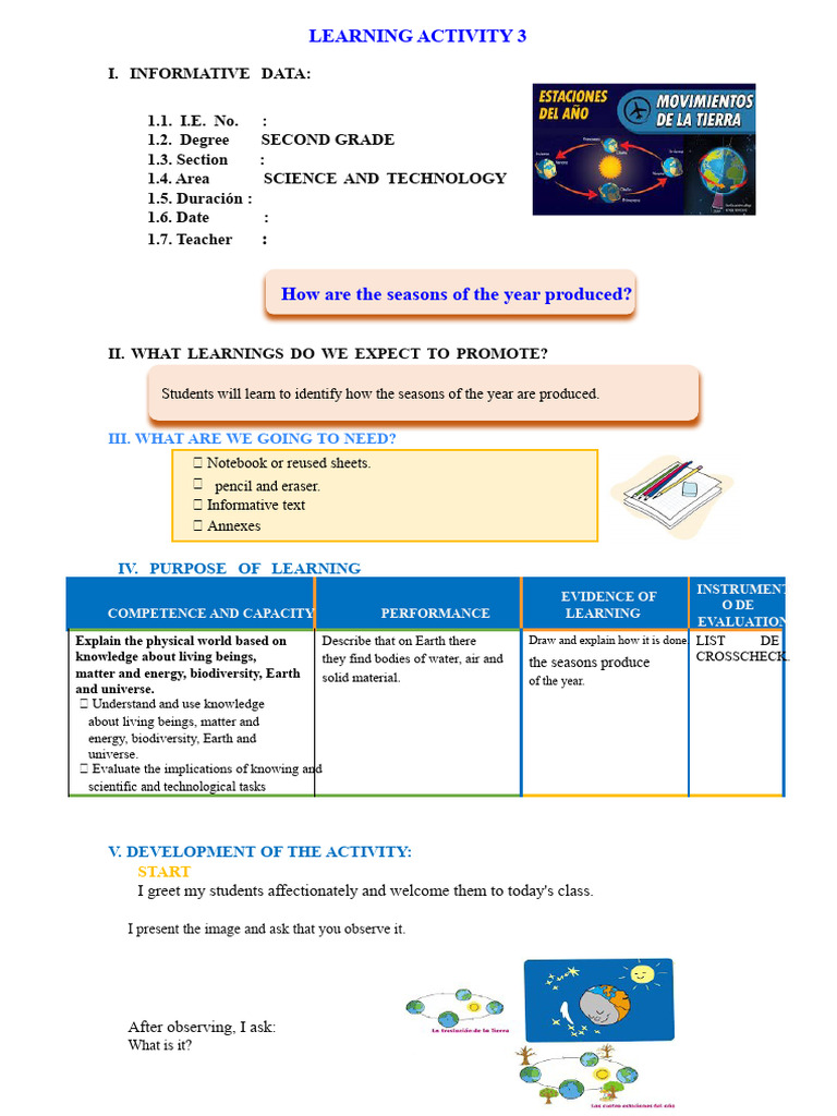 D3 A1 SESSION CT. How Are The Seasons of The Year Produced? | PDF ...