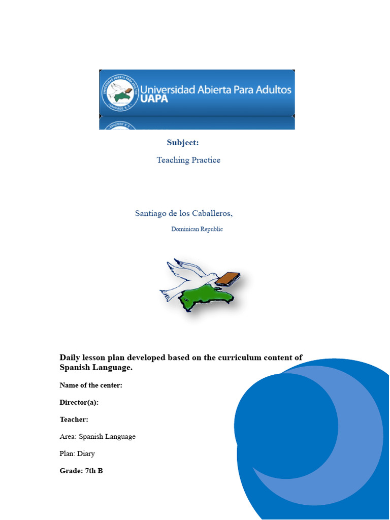 7th Grade Spanish Lesson Plan: Narration | PDF | Lesson Plan | Learning