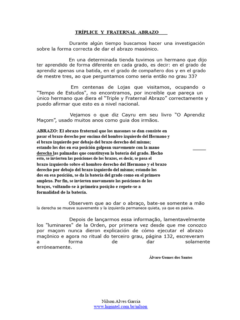 Triple y Fraternal Abrazo | PDF
