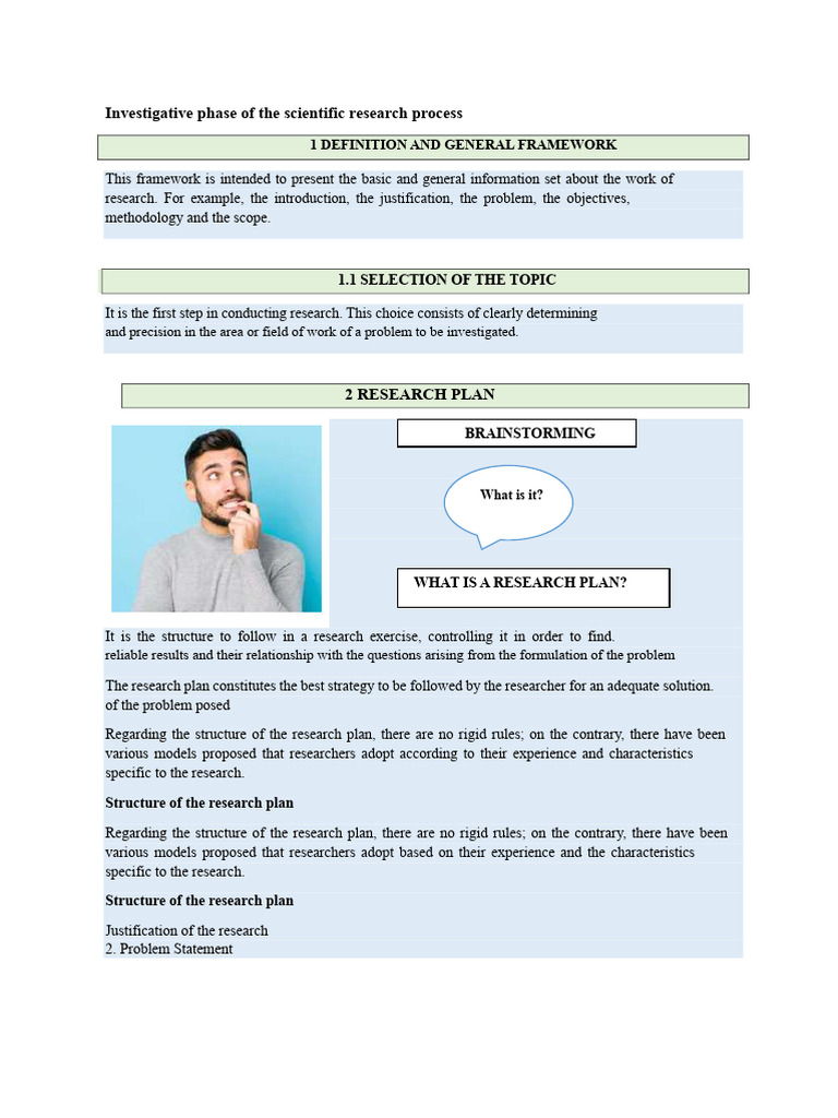 Investigative Phase of The Scientific Research Process 1 | PDF ...