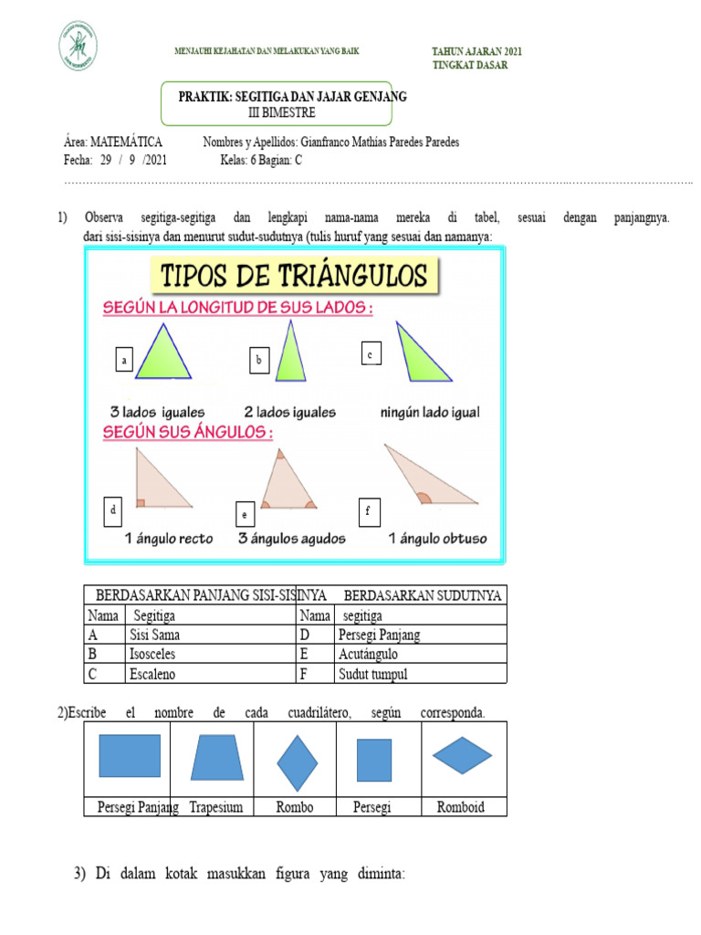 Praktik Segitiga Dan Persegi Panjang... | PDF