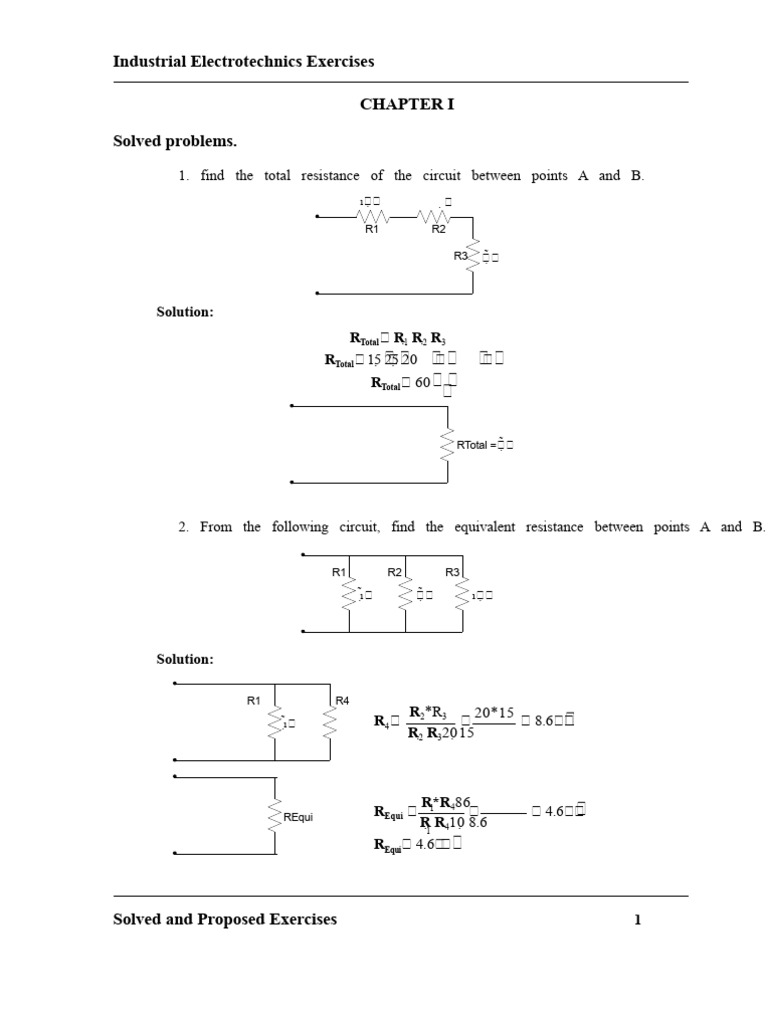 Industrial Electrotechnics Problem Solutions | PDF | Resistor | Series ...