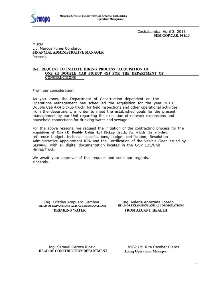 Application for Process Initiation | PDF